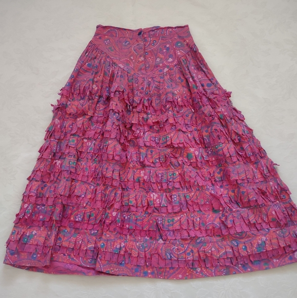 Vintage | Skirts | Vintage Artist Painted Paula Sweet Muslin Mink ...